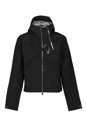 HELIOT EMIL Moire Technical Jacket With Carabiner Detail - Black