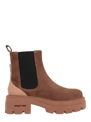 SERGIO ROSSI Sr Milla Square-toe Suede Boots - Brown