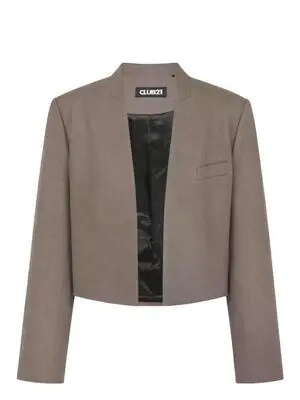 CLUB21 COLLECTION Alba Cropped Wool-blend Jacket - Neutrals