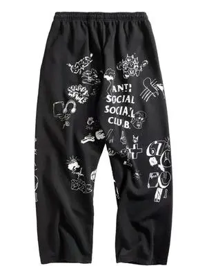 ANTI SOCIAL SOCIAL CLUB Illustrated-print Track Pants - Black
