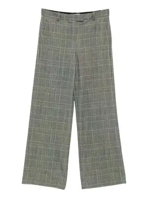 CIRCOLO 1901 Tailored Check-print Wide-leg Trousers - Grey