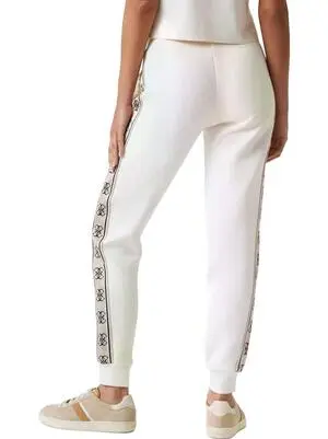 Guess Logo Tape Track Pants - White