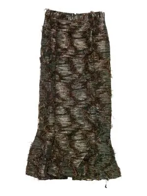 BARBARA BOLOGNA Frayed Maxi Skirt - Black