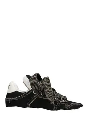 Mihara Yasuhiro Wayne Puffer Lace Up Canvas Low-top Sneakers - Black