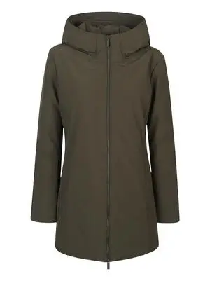 Woolrich Zip-up Hooded Coat - Black