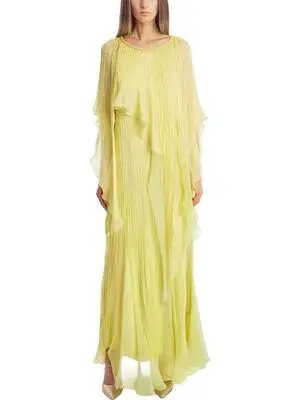 IRINA SCHROTTER Cherise Pleated Gown - Yellow