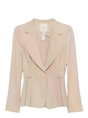 Gianfranco Ferre Beige Notched Lapel Jacket - Neutrals