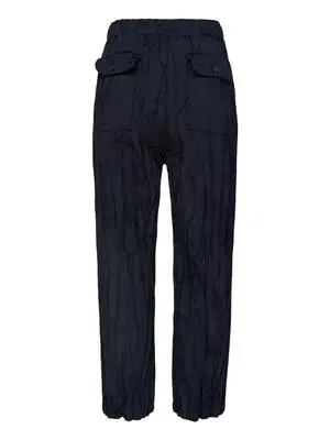 Comme Des Garçons Crinkled Drawstring Trousers - Blue
