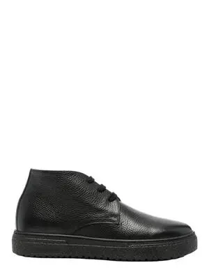 Corneliani Grained Leather Desert Boots - Black