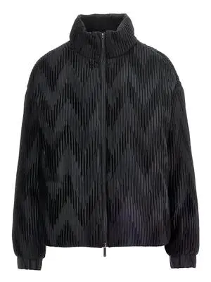 EMPORIO ARMANI Emporio Armani Chevron Pleated High-Neck Puffer Jacket
