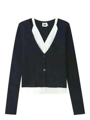 B+AB Ribbed Layered Cardigan - Blue
