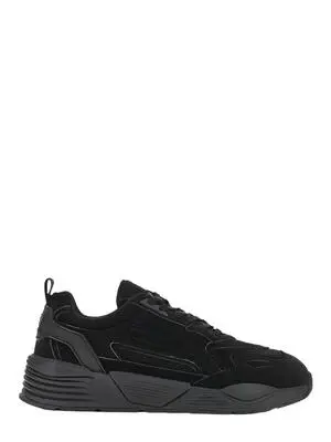 EA7 Embossed Logo Panel Sneakers - Black