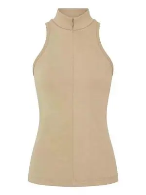 CLUB21 COLLECTION Cleo Cut-out High-neck Top - Neutrals