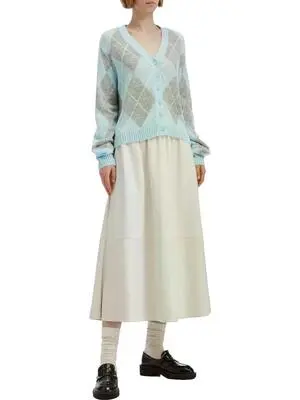 B+AB Argyle Knit Cardigan - Blue