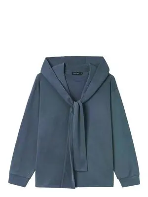 TOUT A COUP Tie-detail Long-sleeve T-shirt - Blue