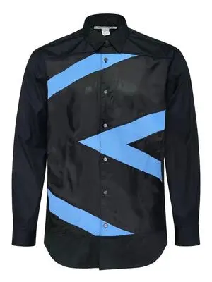 Comme Des Garçons Geometric-panelled Long-sleeve Shirt - Black
