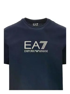 EA7 Logo-print T-shirt - Blue