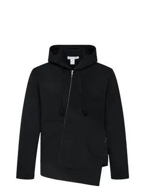Comme Des Garçons Asymmetric Paint-splatter Hoodie - Black