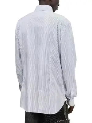 Junya Watanabe Stripe Dlong-sleeved Shirt - Blue