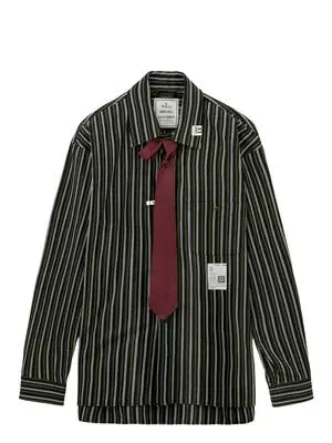 Mihara Yasuhiro Attached Tie Long-sleeve Shirt - Black