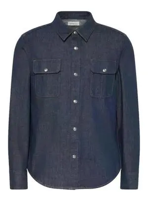 Calvin Klein Western Chest-pockets Button-fastening Shirt - Blue