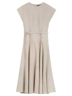 BOSS BOSS Belted Maxi Dress In Melange Flannel