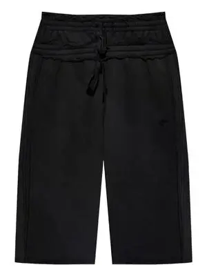 Adidas Cotton Knee-length Shorts With Drawstring Waistband - Black