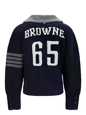 Thom Browne 65 Intarsia Cardigan Jacket - Blue