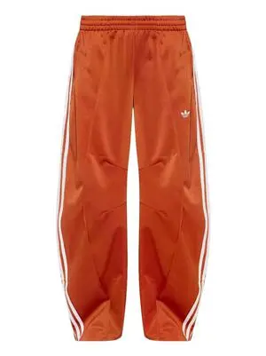 Adidas Embroidered Logo Side Stripe Wide Leg Track Pants - Orange