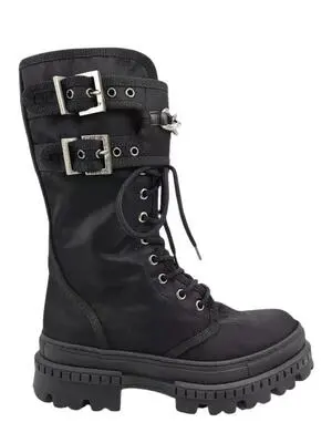 MADISON MAISON Chain-detail Buckled Combat Boots - Black