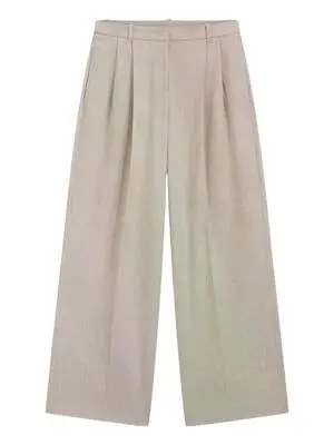 BOSS BOSS Wide-Leg Flannel Trousers With Double Front Pleats