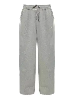 Adidas Wide-leg Track Pants With Embroidered Logo Detail - Grey