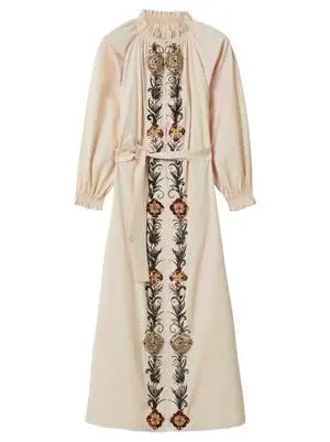 LA DOUBLEJ La Double J Embroidered Ruffle-Trimmed Dress