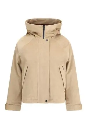 Woolrich Down Hooded Jacket - Nude