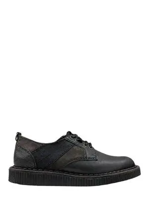 NICHOLAS DALEY George Cox Rebel Panelled Leather Derby Shoes - Black