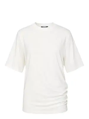 CLUB21 COLLECTION Willa Ruched Mock Neck Top - Neutrals