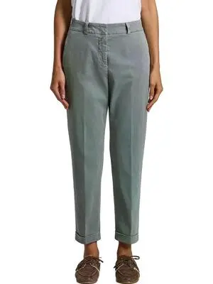 Peserico Pressed-crease Turn-up Trousers - Grey
