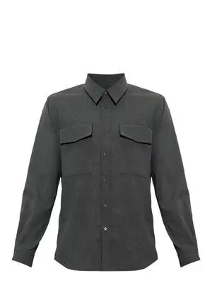 AMI Paris Flap-pocket Wool Shirt - Grey