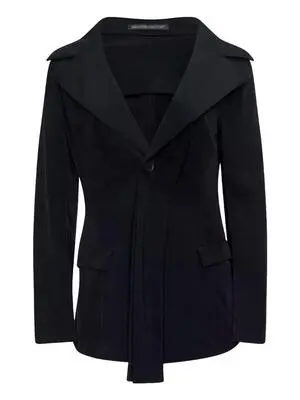 Yohji Yamamoto Asymmetric Notched-lapel Jacket - Black