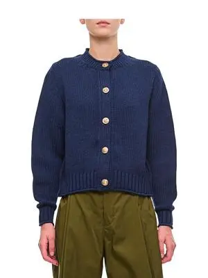 BARRIE Chunky Cashmere Cardigan - Blue