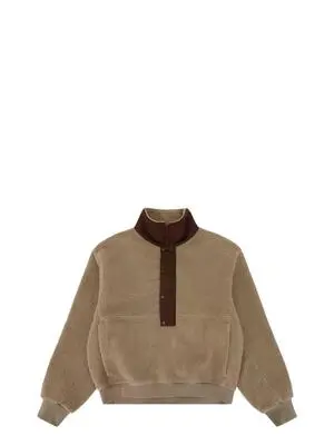 ENTIRE STUDIOS Paneled Fleece Sweatshirt - Brown