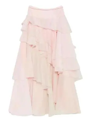 Aje Tiered Ruffled Maxi Skirt - Pink