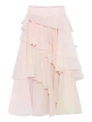 Aje Tiered Ruffled Maxi Skirt - Pink