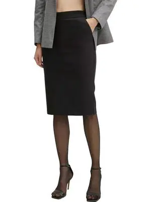 MORGAN Jrose.f High-waisted Pencil Midi Skirt - Black