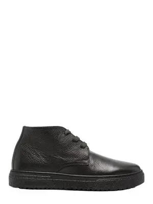 Corneliani Grainy Leather Lace-up Boots - Black