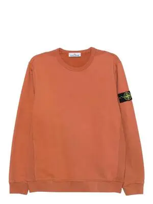 Stone Island Stone Island Crew Neck Sweater With Compass Patch Orange