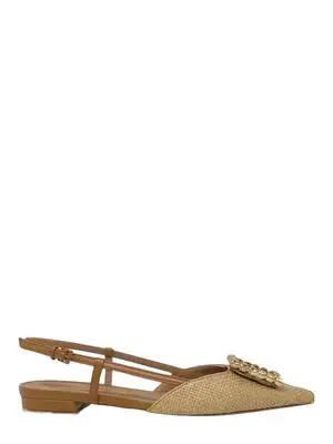 MADISON MAISON Crystal-embellished Slingback Flat Pumps - Neutrals