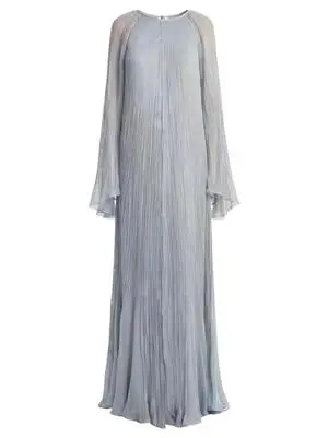 IRINA SCHROTTER Irina Schrotter Pleated Silk Maxi Dress Blue