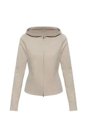 Nike Zip-up Hoodie With Embroidered Logo - Neutrals