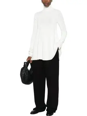 TOTEME Crepe Turtleneck Sweater - Neutrals